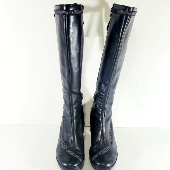 Indigo | Shoes | Indigo Leather Zip And Lace Up Boots Size 95 | Poshmark
